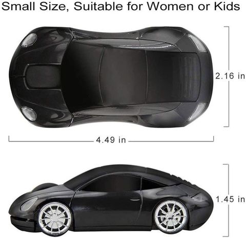 microware 3D Car Shape Wireless Optical Mouse USB Gaming Mouse with ...