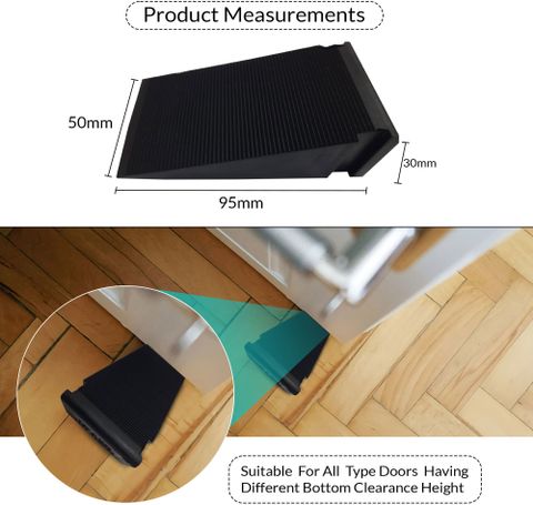 Rainbow Dots Pack of 2 Heavy Duty Natural Rubber Door Stopper Wedges ...