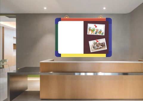 WRITING AND DISPLAY NON MAGNETIC board 3*2 feet, COMBINATION FRAME ...