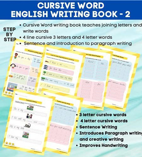 Edsmart Cursive Writing Book Level 2, Copy Writing Book Includes Three ...