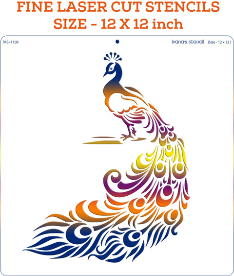 peacock stencil design