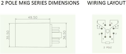 Salzer 8Pin 2C/O 2Pole 240V AC 5Amp (L&T) Miniature Relay - MKG2P240VAC ...