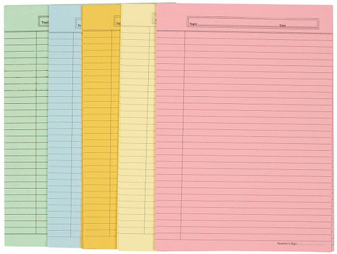 lined coloured paper