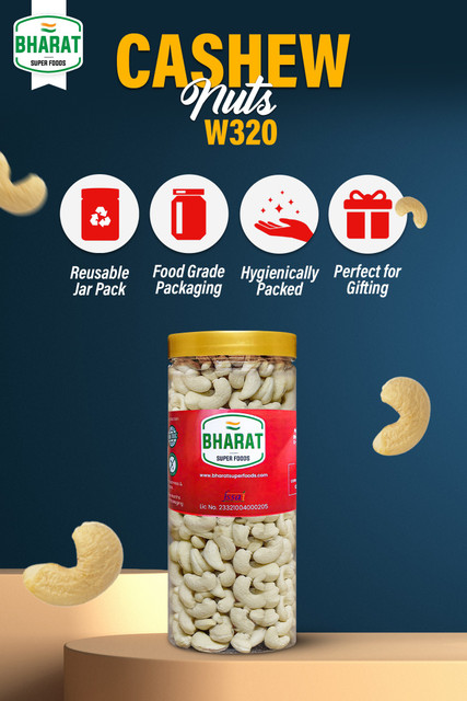 Bharat Super Foods Whole Premium Goa Cashew Nuts Big Size - 100% ...
