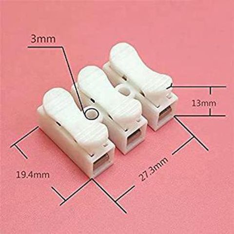 POWER CONNECT 2-Way Push Fit Connector Quick Push Type Lock 2 Pin ...