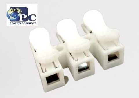 POWER CONNECT 3-Way Push Fit Connector 3-Way Quick Push Type Lock 3 Pin ...