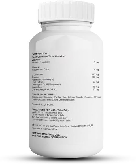 Petvit Cardiovascular Tablets Coenzyme Q-10 Dog & Cat Supplements – 60 ...
