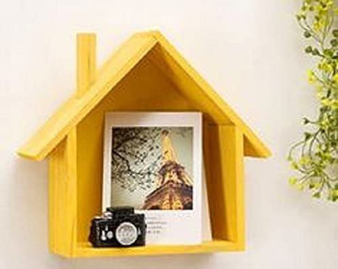 Ziya Handicrafts Wall Shelf Rack Shelves Lodge House Shape Shelf MDF ...