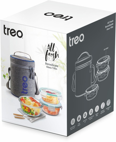 Flipkart.com | TREO ALL FRESH BOROSILICATE GLASS TIFFIN 3PCS SET 3 ...