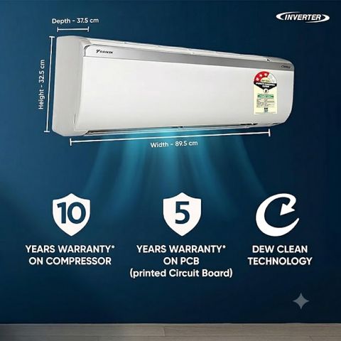 Flipkart.com | Buy Daikin 2026 Model 1 Ton 3 Star Split Inverter AC ...