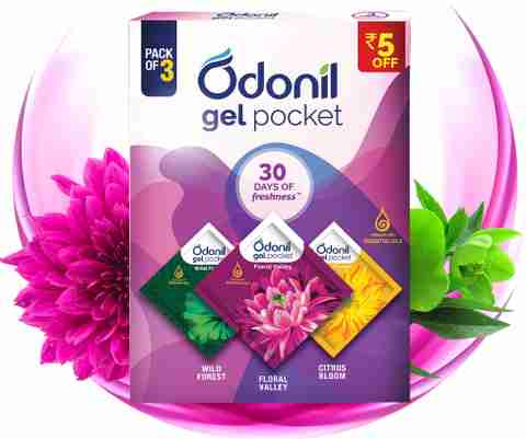 Odonil Bathroom Air Freshener Gel Pocket -30g (10gx3) |Instant & Long ...