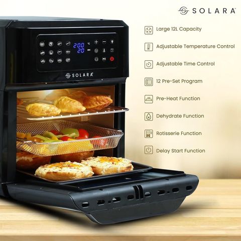 Solara SOL-AF-501z Oven for Home, 360 Rapid Air Circulation with 12 ...