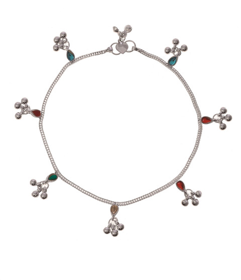 Silvermerc Designs Silver Anklets Traditional Kolusu Payal for Women ...