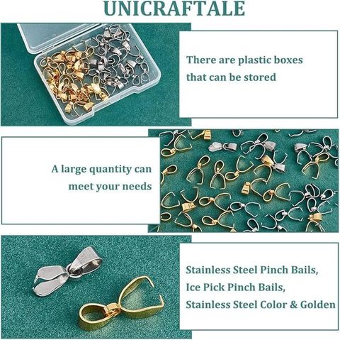 Dhruv Crafts Gold Silver Pinch Bail Connector 50 Pcs - Gold Silver ...