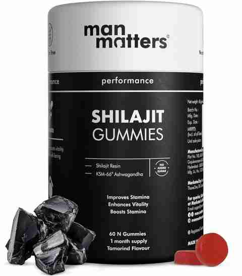 Man Matters Shilajit Gummies Pure Shilajit & Ashwagandha KSM66 Boosts ...