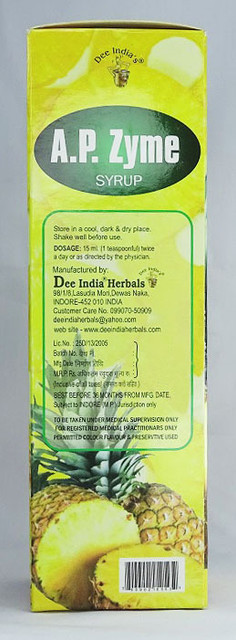 DEE INDIA HERBALS Ayurvedic A.P.Zyme syrup 200 ml Price in India - Buy ...