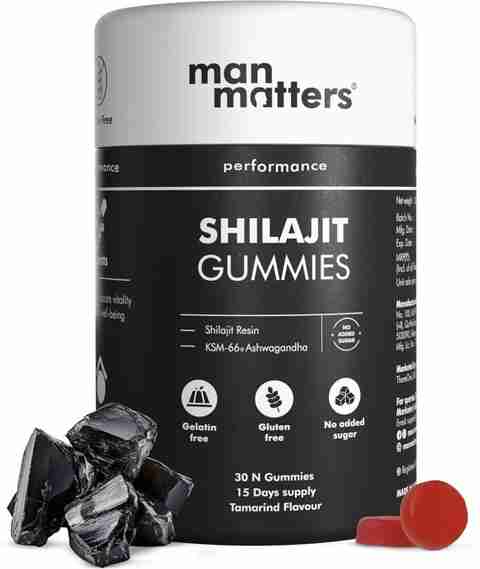 Man Matters Shilajit Gummies Pure Shilajit & Ashwagandha KSM66 Boosts ...