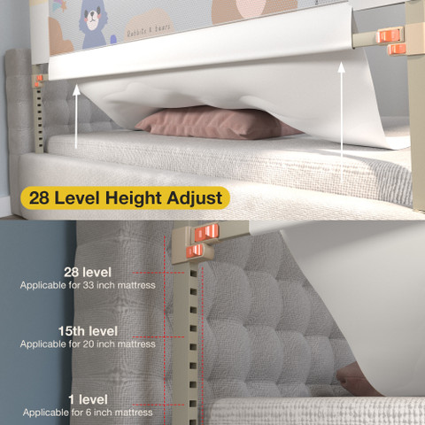 baybee Baby Bed Rail Guard for Baby Safety with 28 Height Adjustable ...