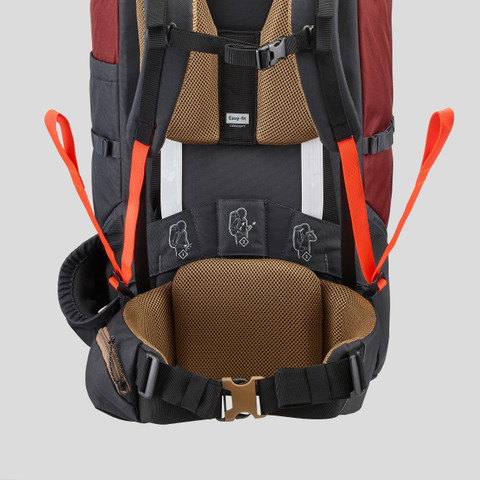 FORCLAZ By Decathlon Trekking Bag 70L Easy-Fit - MT 100 Mahogany 70 L ...