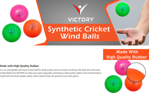 VICTORY Cricket Wind Ball (Pack of 3) - Made in India Smooth Cricket ...