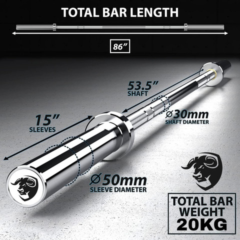 BULLAR Olympic barbell rod 7 Ft 20 kg powerlifting and weight lifting ...