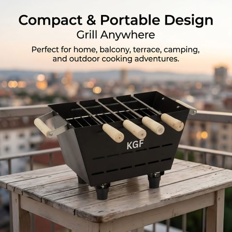 KGF Coal BBQ Griller for Outdoor Fun, Healthy Cooking at Picnics and ...