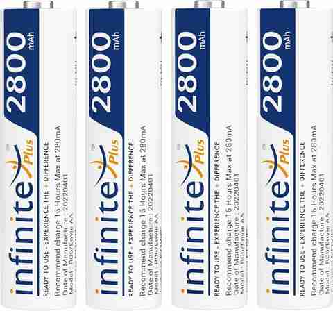 Envie 2800 mAh AA x 4 Infinite Plus High Capacity Ni-MH AA Rechargeable ...