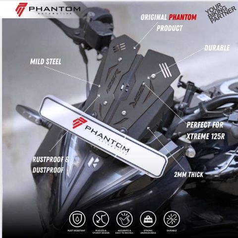 PHANTOM Premium Visor Footrest & Front Master Cylinder Guard (Grey)For ...