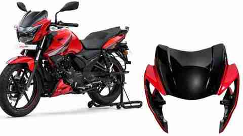 jeetucreation apache visor red aal bike apache fit size Bike Headlight ...
