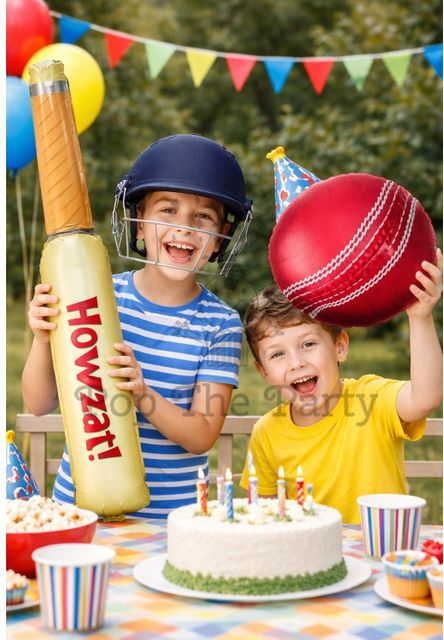 PopTheParty Happy Birthday Cricket Theme Decoration Kit Blue Balloon ...