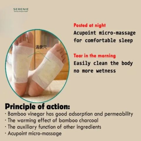 SERENIE SERENITY ENERGIZE HEALTH Stress Patch Ginger Foot Detox Plaster ...