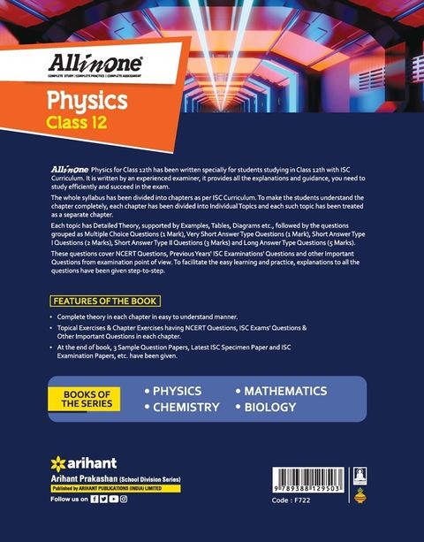 Arihant All In One Class 12th Physics for ISC Exam 2024 Fifth Edition ...