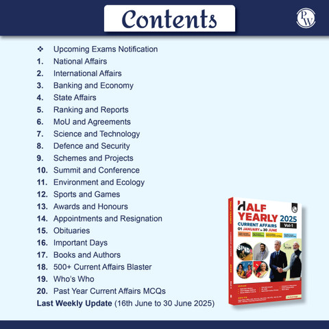 PW Half Yearly Current Affairs Magazine Vol. 1 Jan-Jun 2025 By Krati ...