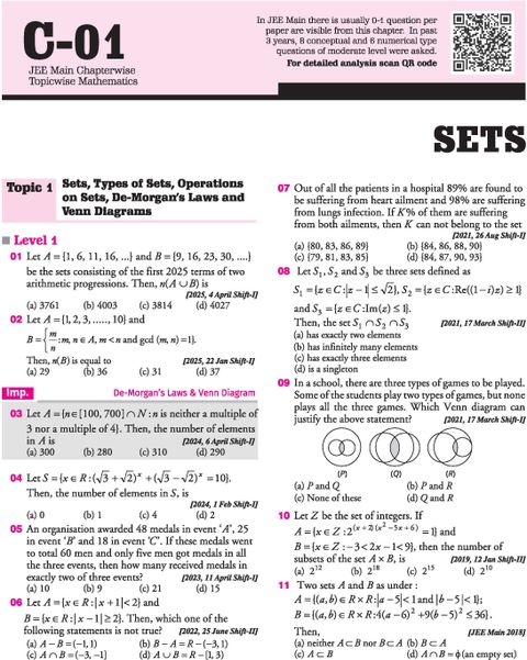 Arihant 24 Years JEE Main Mathematics Chapterwise Topicwise PYQ with ...