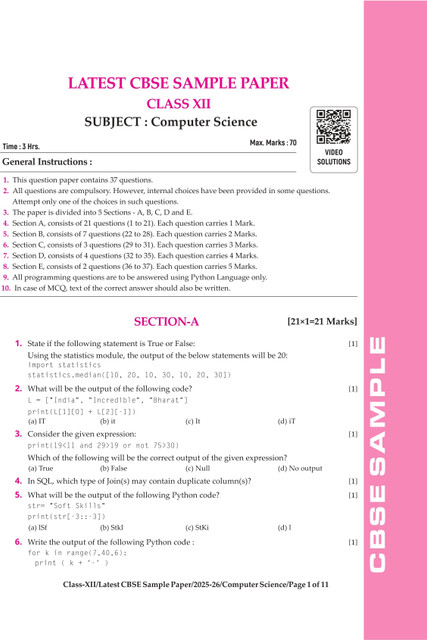 Arihant i-Succeed CBSE Sample Question Papers 2026 Computer Science ...
