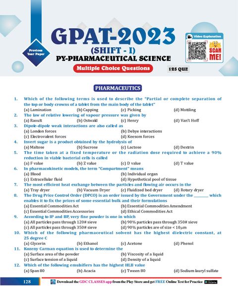 GPAT MANTRA:GPAT PREVIOUS YEAR SOLVED QUESTION PAPERS WITH DETAILED ...