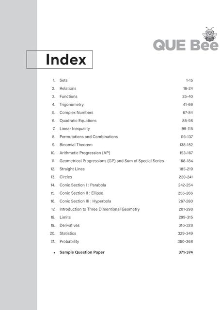 Arihant QUE Bee ISC Maths Question Bank For Class 11 Quick Theory, Exam ...
