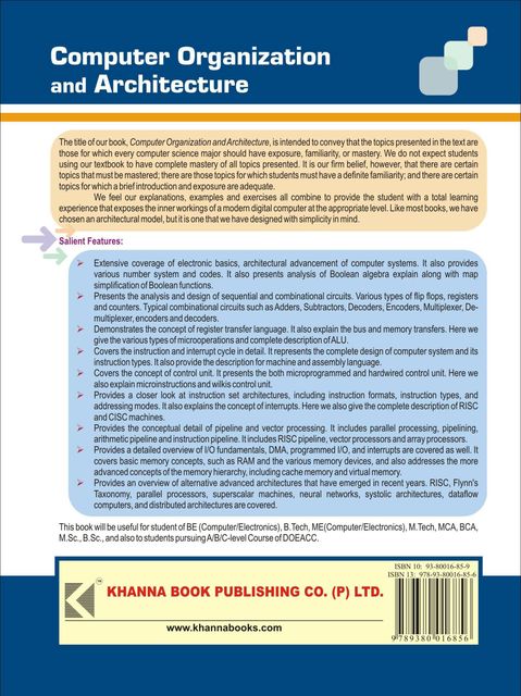 Computer Organization and Architecture 1 Edition: Buy Computer ...