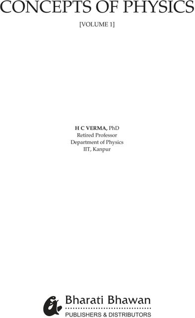 Concept of Physics by H.C Verma Part - I - Session 2024-25 - Concepts ...