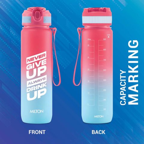 MILTON Gen'Z Water Bottle(Never Give Up) with Straw 1000 ml Plastic ...