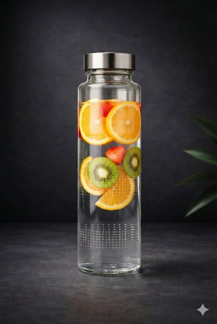 MM ENTERPRISE 1000ml Glass Water Bottle | Silver Cap | Pack of 2 1000 ...