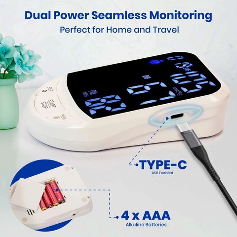 AGEasy Automatic Digital Blood Pressure Machine USB Type C / Battery ...