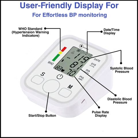 Accutrust BP-190c Digital Blood Pressure Monitor, Upper Arm Cuff, LCD ...