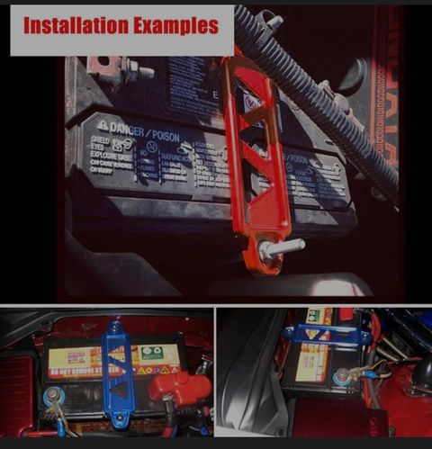 Auto MT Red Car Battery Hold Lock, Tie Down Aluminum Alloy Bracket Bar ...