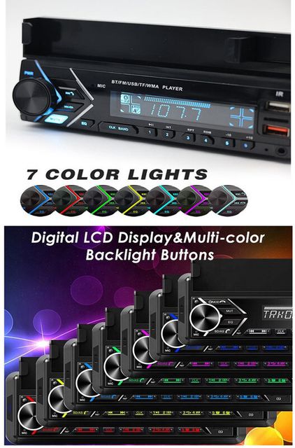 RKPSP Car Stereo MP3 Player with Phone Holder/BT/FM/USB/AUX/TF Card ...