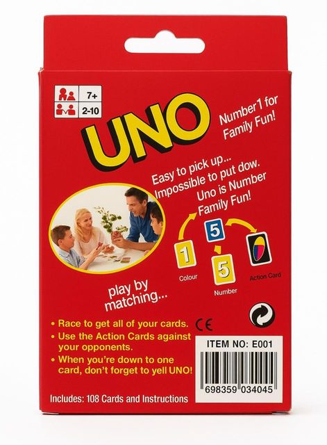 Allsmiles toys UNO Card Game – 108 Cards, Fun Family & Kids Game ...