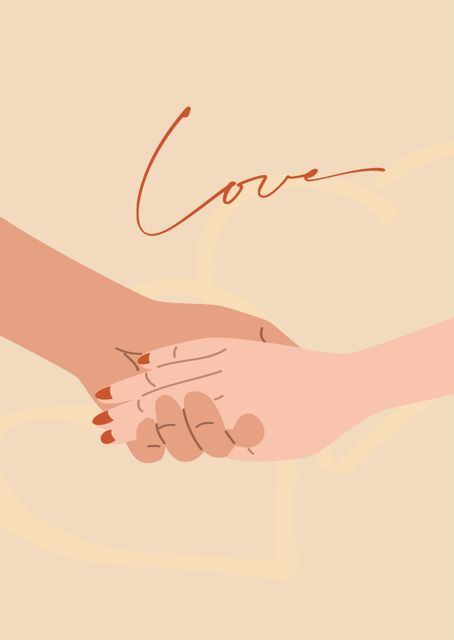 Premium Printers Romantic Love Greeting Card – Elegant Handholding ...