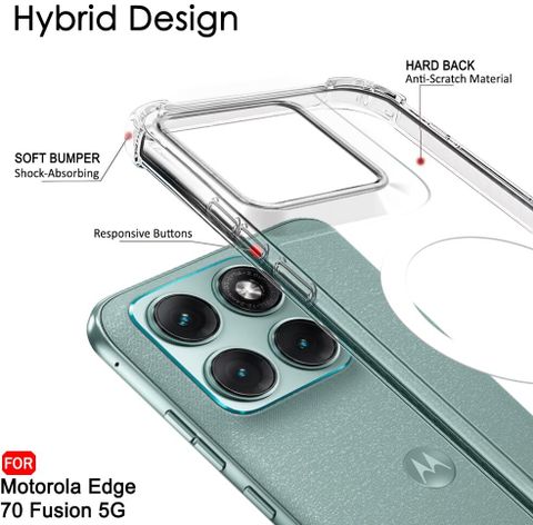VAPRIF Back Cover for Motorola Moto Edge 70 Fusion 5G, Crystal Clear ...