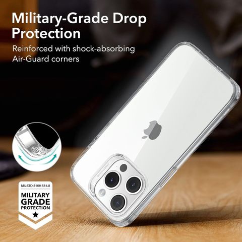 MS-Shield Back Cover for Apple iPhone 16 Pro, Crystal Clear Hard Back ...
