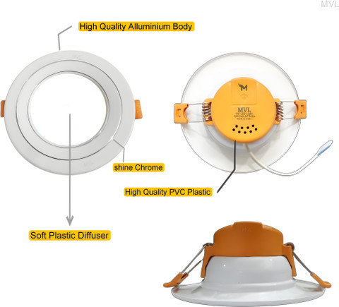 MVL 9 Watt CBL LED Fall Ceiling Round Down Bright Lights Pack 0f 16 ...